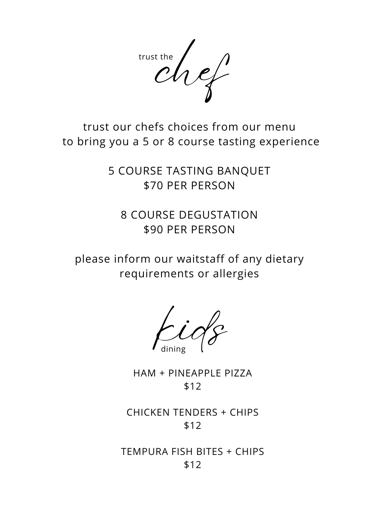 DINNER MENU | silverspoonbeachmere